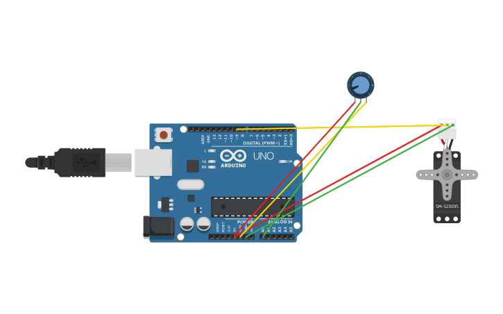 Circuit Design Arduino Servo Control Using Potentiometer Tinkercad