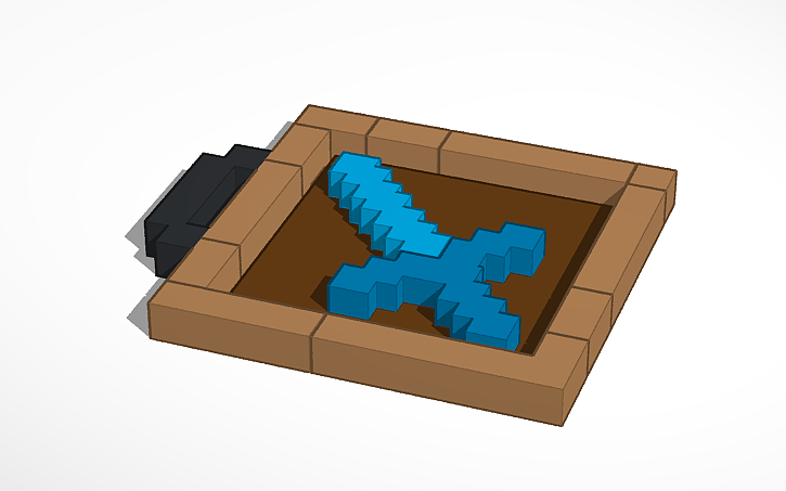 3D design Minecraft Item frame with diamond sword | Tinkercad
