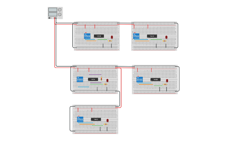 Circuit design Portas Lógicas: Samuel Tolino | Tinkercad