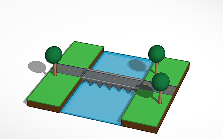 3D design Arch Bridge - Tinkercad