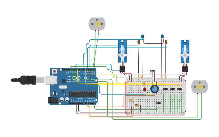 Circuit design all three integrated - Tinkercad