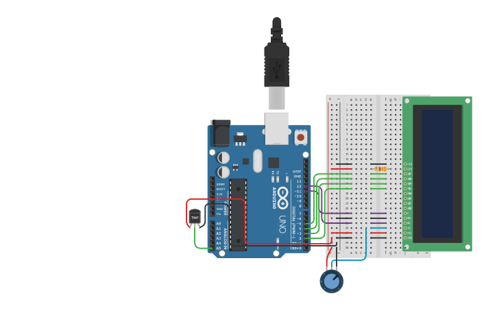 Circuit Design Digital Thermometer Tinkercad
