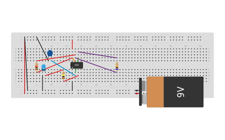 Circuit Design Blinking Led With 555 Timer Tinkercad