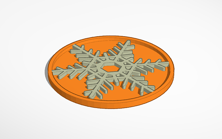 3D design Snowflake Coaster 5 - Tinkercad