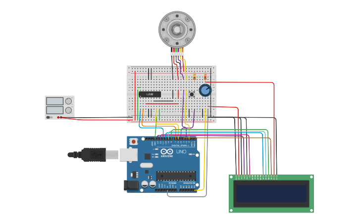 Circuit design PID Motor con LCD | Tinkercad