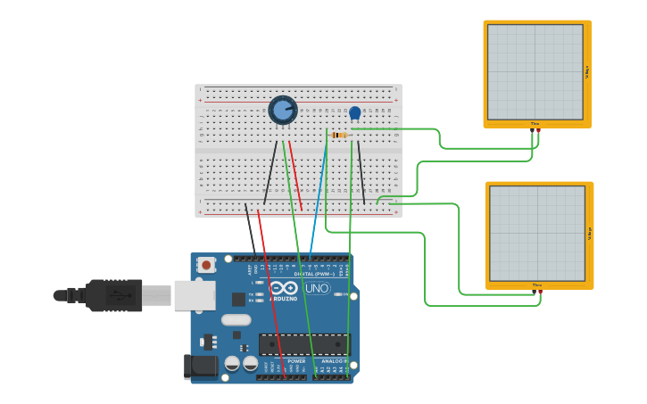 Circuit design ADC DAC - Tinkercad