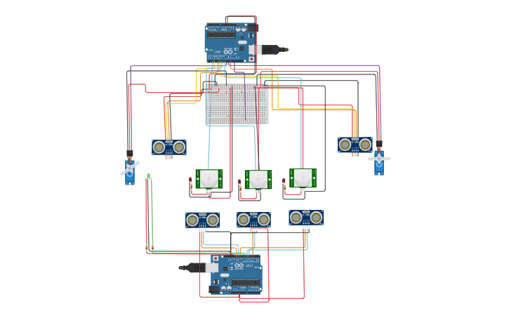 Circuit design Parking system - Tinkercad