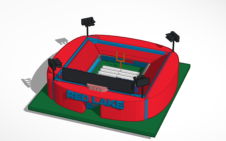 3D design red lake stadium | Tinkercad