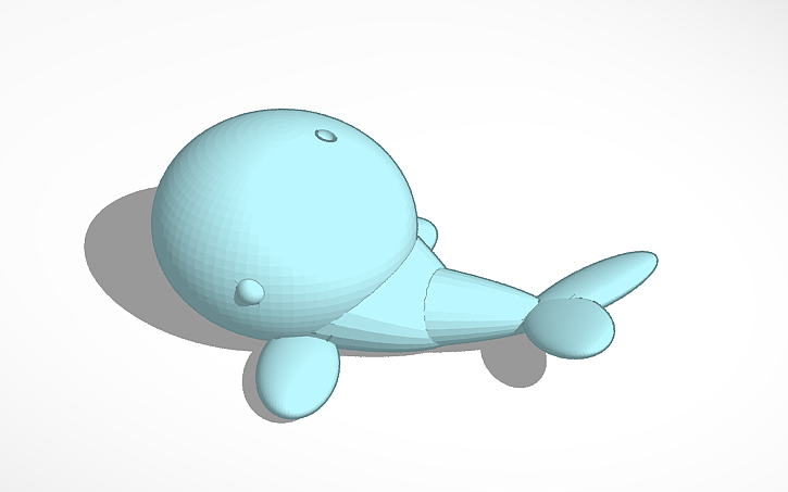 3D design cartoon whale | Tinkercad