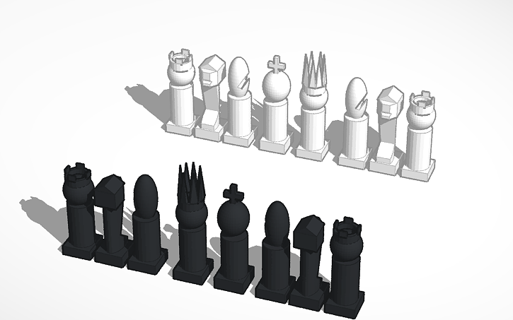 3D design Chess Set! - Tinkercad