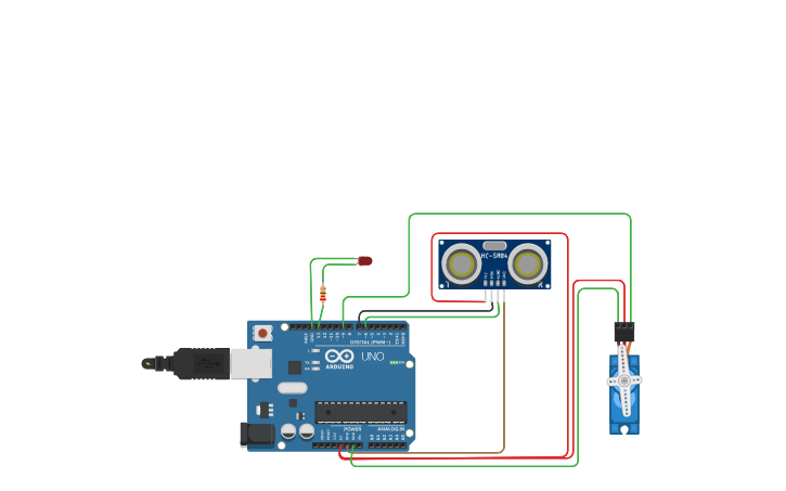 Circuit design Servo - Tinkercad