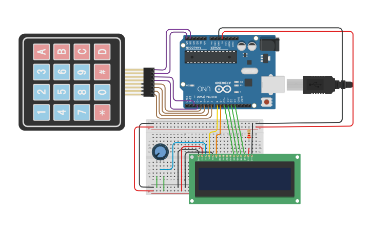Circuit design Copy of calculadora con Arduino Uno y LCD 16x2 - Tinkercad Circuit design Copy of calculadora con Arduino Uno y LCD 16x2 - Tinkercad