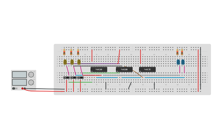 Circuit design Full Adder | Tinkercad