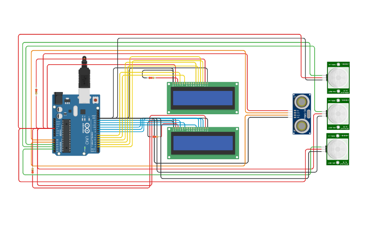 Circuit design VDGS (Visual Docking Guidance System) | Tinkercad