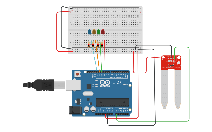 Circuit Design Rain Sensor Tinkercad