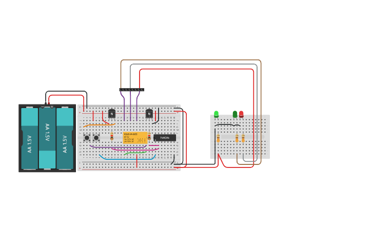 Circuit design On/Off switch (latching) - Tinkercad