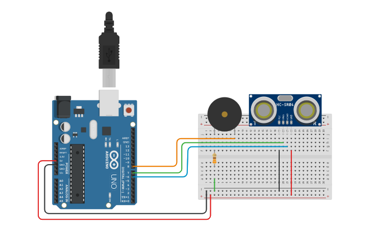 Circuit design Basit Park Sensörü | Tinkercad