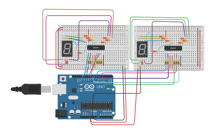 Circuit Design 7 Doble Seg Y Cd4511 Tinkercad
