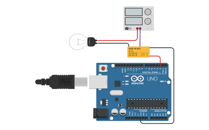 Circuit design RELAYS - Tinkercad