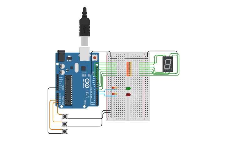 Circuit design Hruszczak Nicolás Gabriel - Parcial uno SPD - Tinkercad