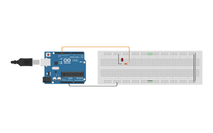 Circuit design led intermitente - Tinkercad