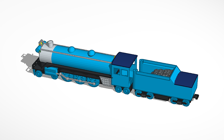 3D design steam train 4-6-4 Blue Comet - Tinkercad