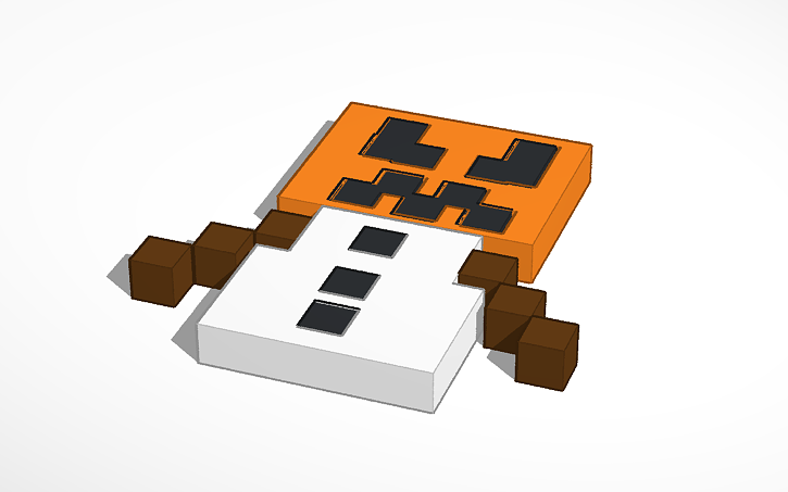 3D design Snowman Minecraft - Tinkercad