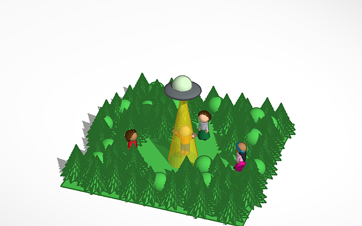 3D design Aliens take away Bob in the forest | Tinkercad