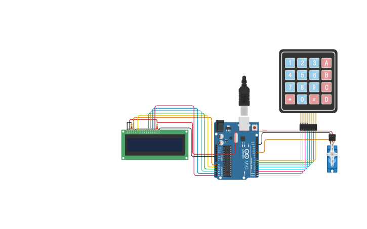 Circuit design Password based Door lock - Tinkercad