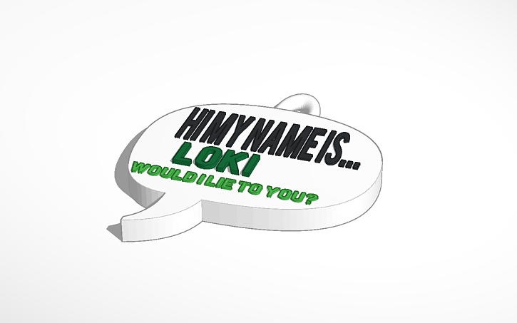 3D design loki name tag #pendant #pendants - Tinkercad