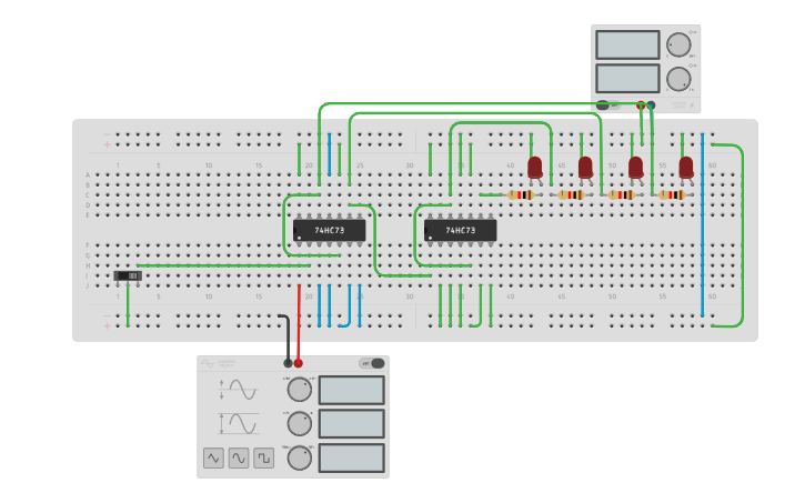 Circuit Design Up 4 Bit Counter Tinkercad