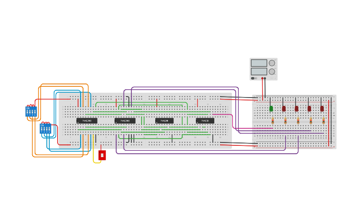 Circuit design 4 Bit BCD Adder | Tinkercad