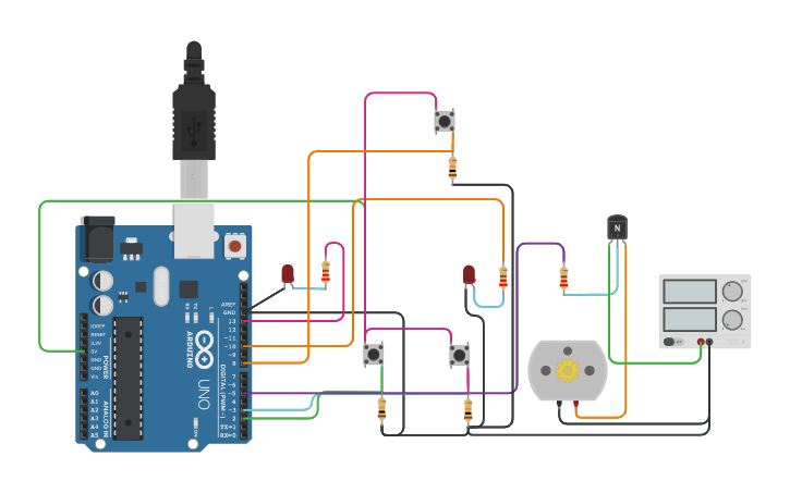 Circuit design Entrada-salida Arduino | Tinkercad