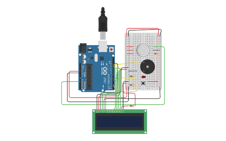 Circuit design Smoke Detection System - Tinkercad