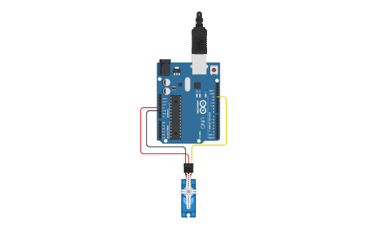 Circuit design EX02 Micro Servo Motor(สีฟ้า) | Tinkercad