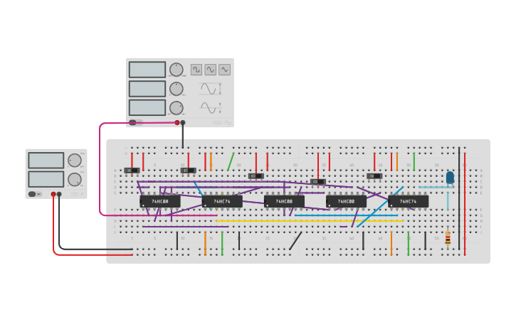 Circuit design PISO | Tinkercad