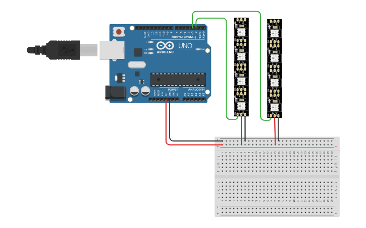 Circuit design Lezione 06 - Strisce LED Neo Pixel - Tinkercad