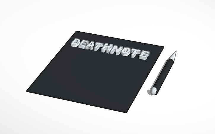3D design death note notebook and pencil | Tinkercad