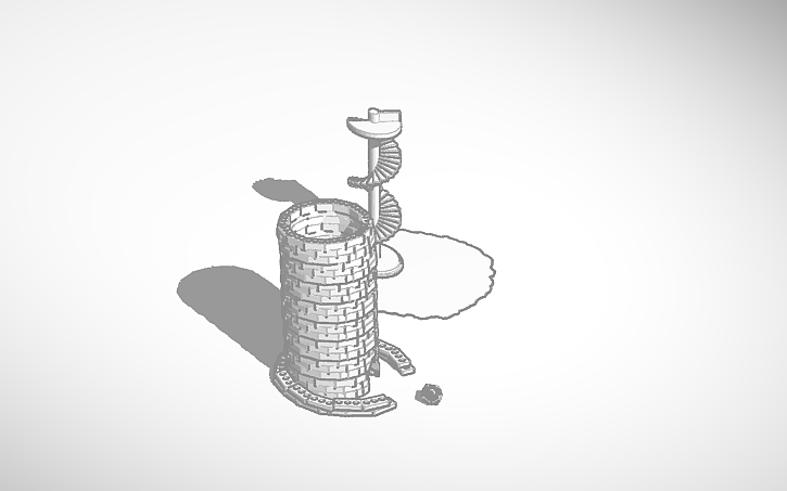 3D design DND dice with tower - Tinkercad