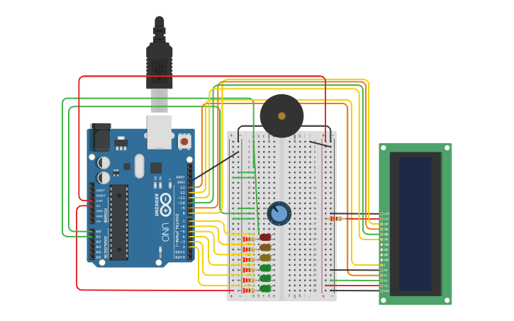 Circuit design Volume Meter - Tinkercad