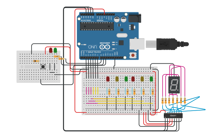 Circuit design semaforinho - Tinkercad