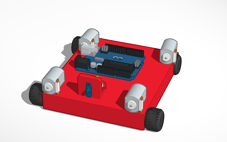3D design carro con motores - Tinkercad