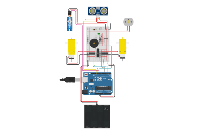 Circuit design Automated Glass Cleaning Robot - Tinkercad