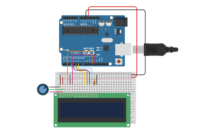 Circuit design LCD - Tinkercad