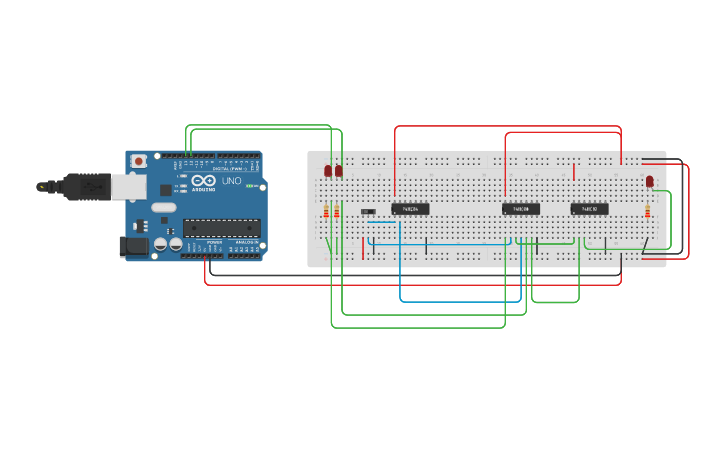 Circuit design Switch logic gate - Tinkercad