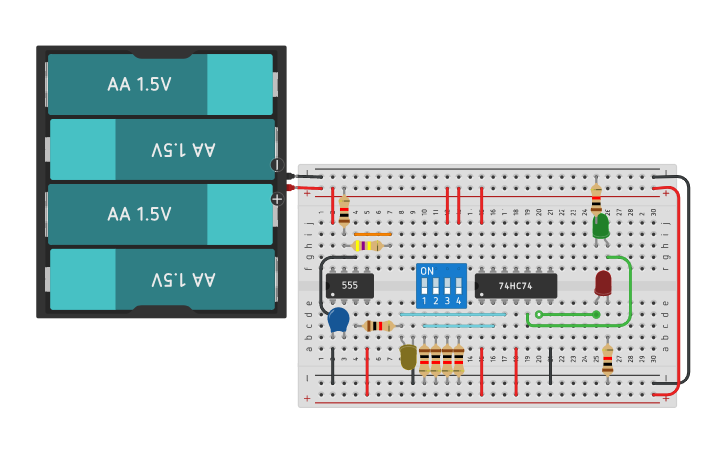 Circuit design 555 timer - Tinkercad