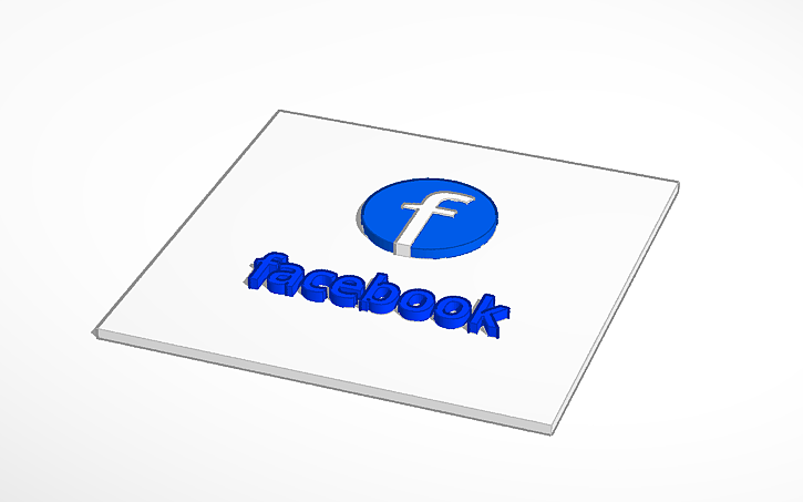 3D design FaceBook logo - Tinkercad