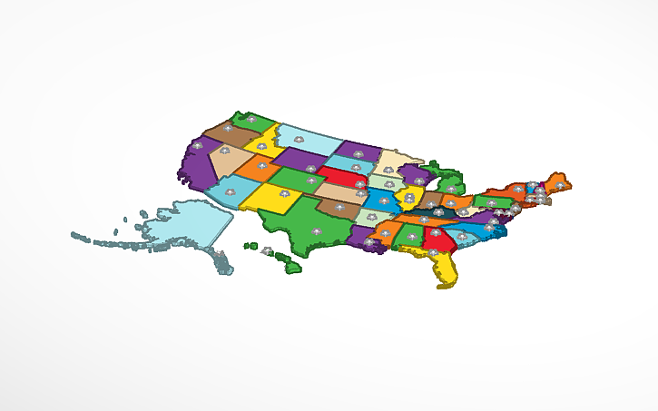 3D design us states - Tinkercad