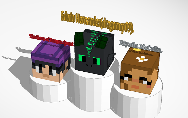 3D design Minecraft Head Challenge WINNERS - Tinkercad