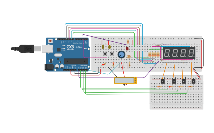 Circuit design Ejemplo: FSM, ADC, TIMER,PWM - Tinkercad